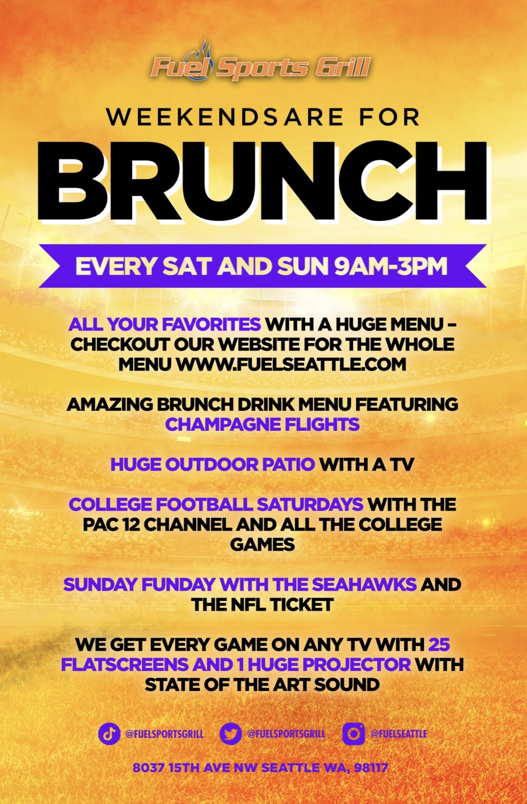WEEKEND BRUNCH + COLLEGE FOOTBALL - Fuel Sports Grill